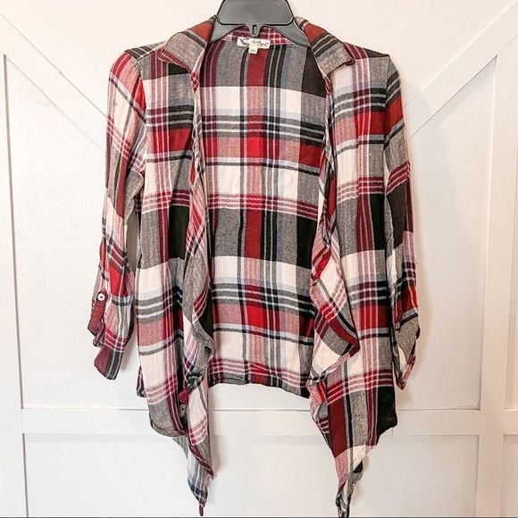 About A Girl | Sweaters | Thin Flannel Open Front Cardigan Plaid Any ...